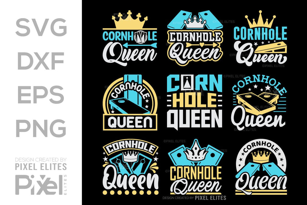 Cornhole Queen SVG Cornhole game Tshirt Bundle Cornhole Quote Design ...