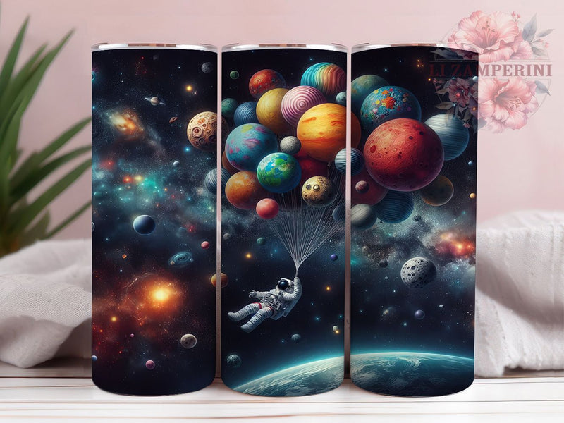 Cosmic Galaxy Space Man Tumbler, Astronaut Wrap Design, 20oz Tumbler ...