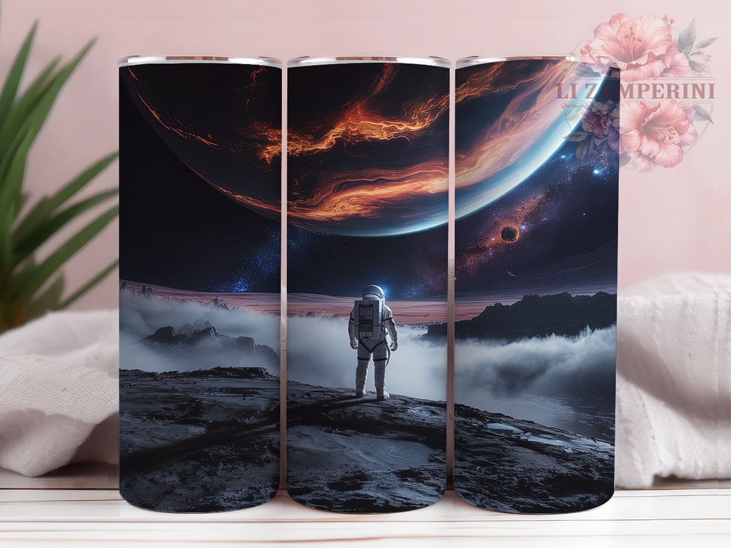 Cosmic Space Astronaut Tumbler, Galaxy Explorer Wrap, 20oz Tumbler ...
