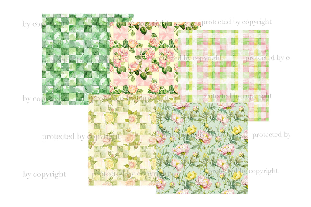 Cottage Core Digital Paper | Country Pattern - So Fontsy