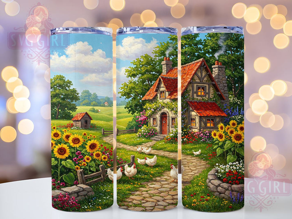 Cottage Core Farmhouse Spring Flowers 20oz Tumbler Wrap, Farmhouse ...