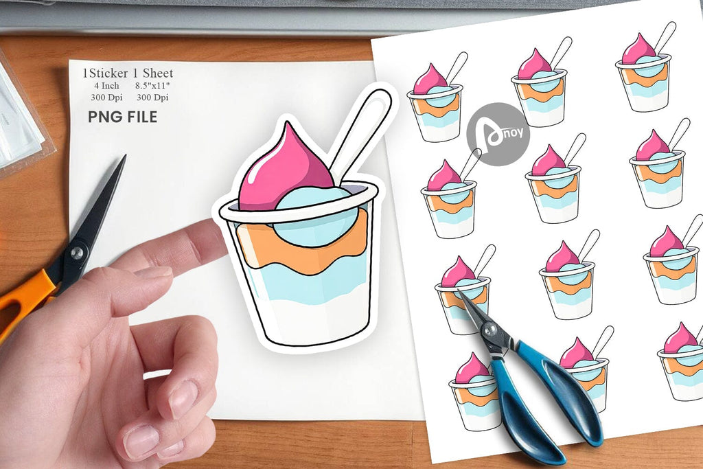 Cotton Candy Scoop Sticker - So Fontsy