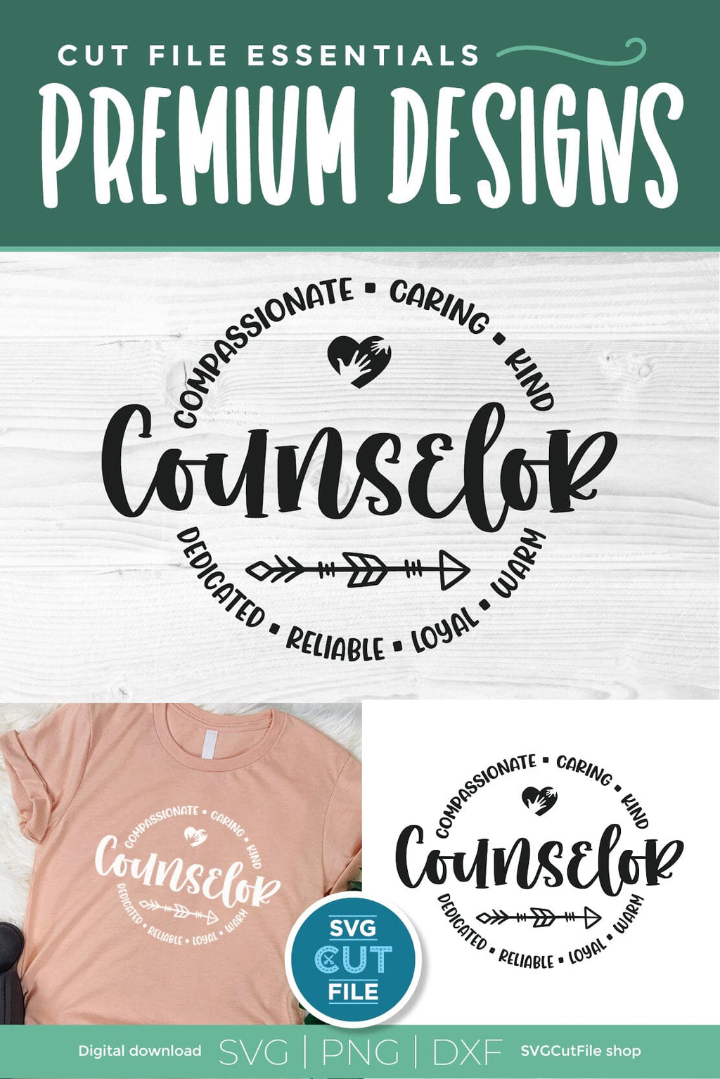 Counselor svg with Round Circle words - So Fontsy