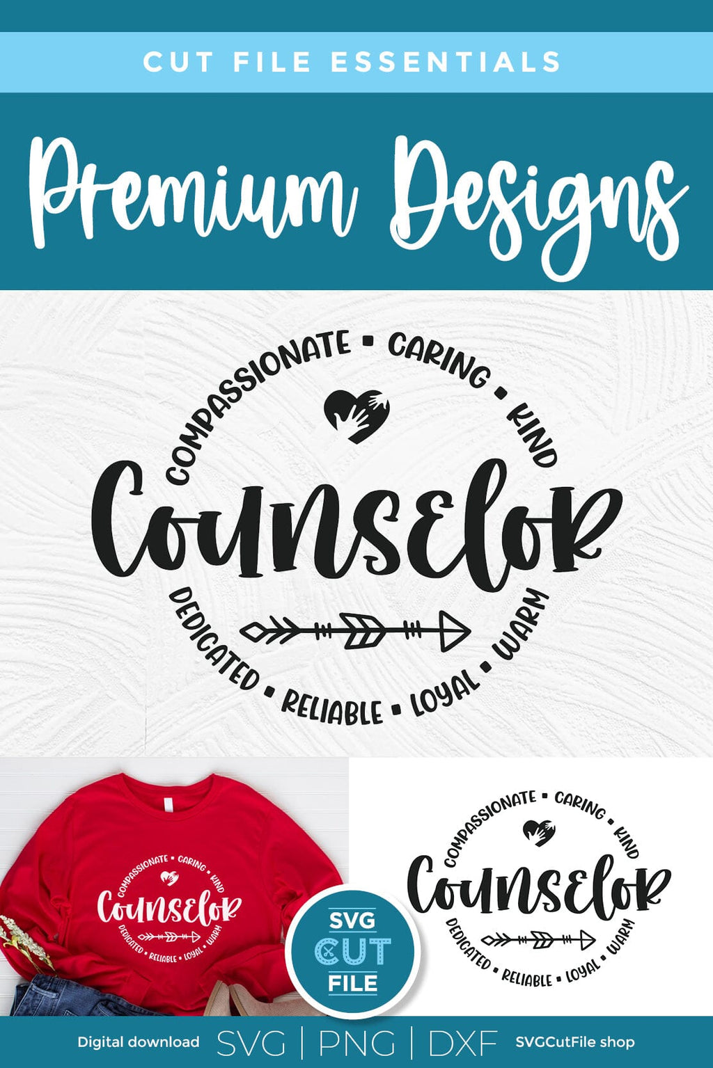Counselor svg with Round Circle words - So Fontsy