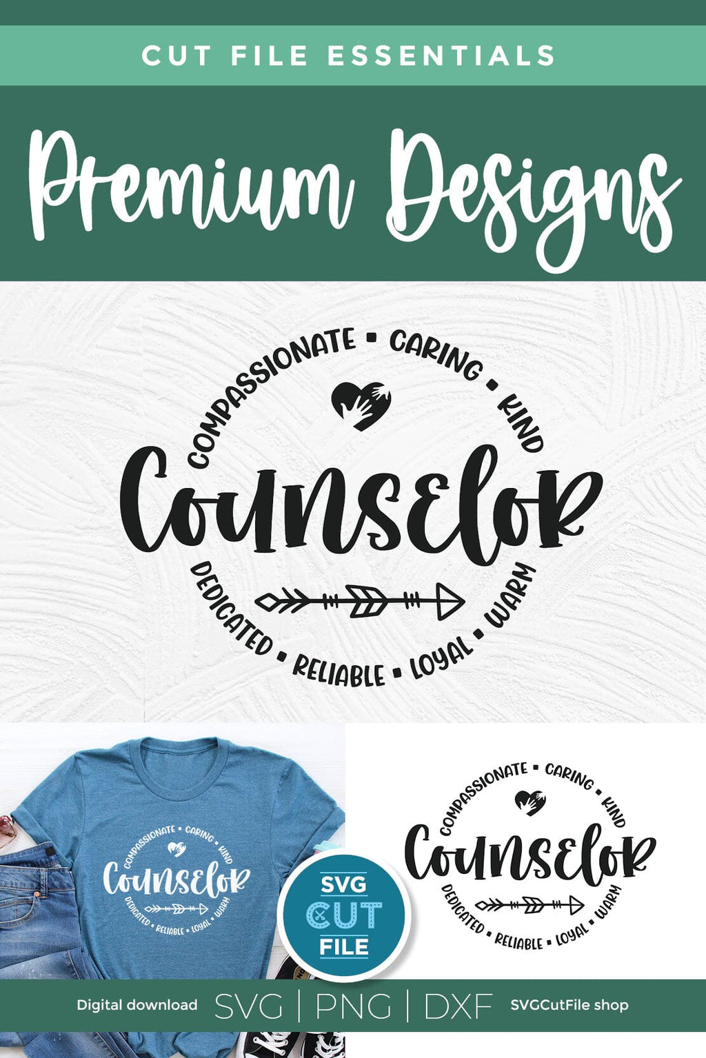 Counselor svg with Round Circle words - So Fontsy