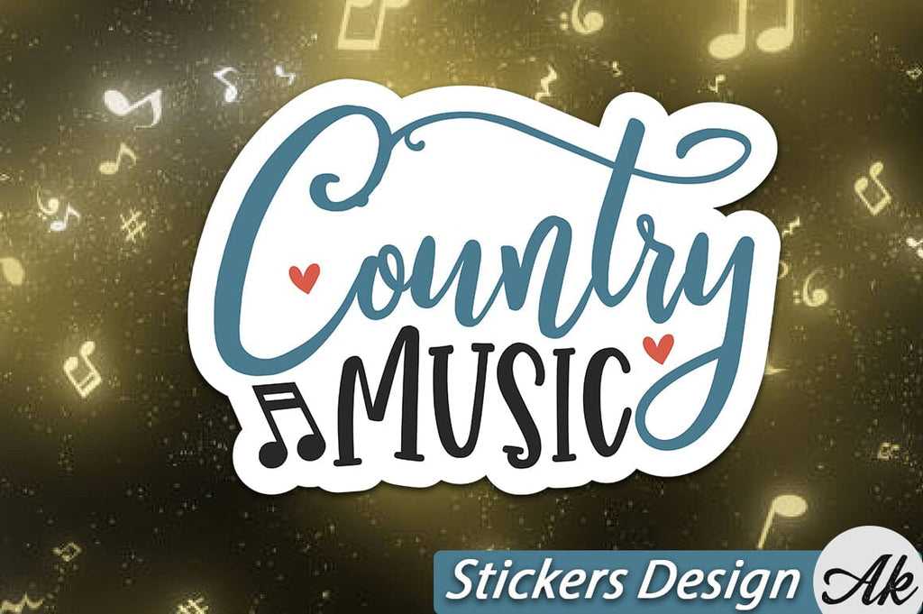 Country music Stickers Design - So Fontsy