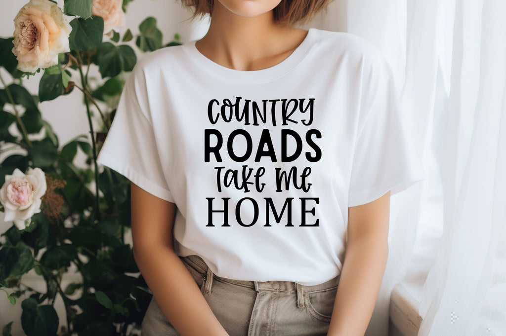Country roads take me home SVG design - So Fontsy