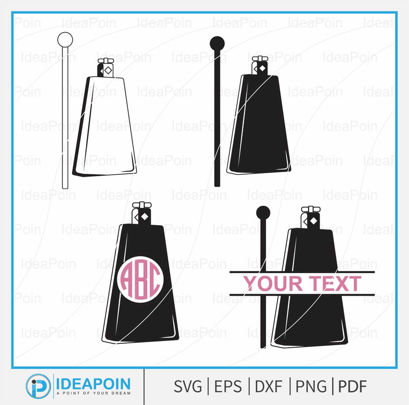 Cowbell SVG File, Percussion SVG, Drumsticks svg, cowbell monogram, Co ...