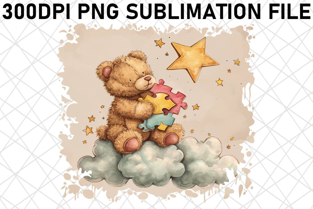 Cozy Teddy Bear Sublimation Patterns Collection for Sublimation ...