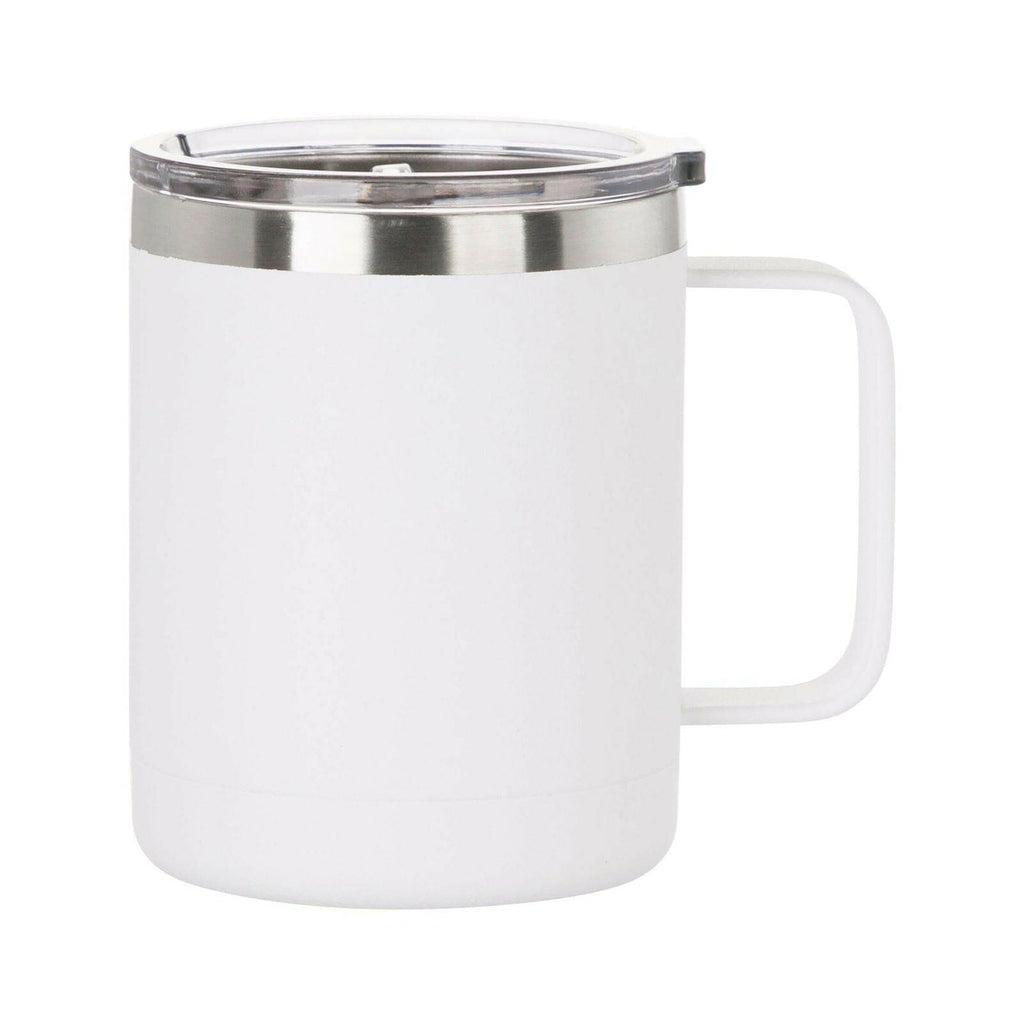 4 Pack 12oz Powder Coated Stainless Steel Mugs | White or Black | Lase ...