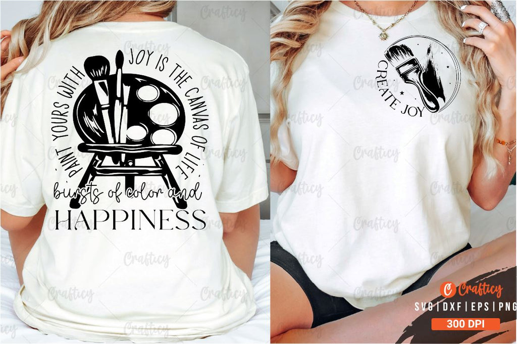 Create joy Front and Back SVG T shirt Design - So Fontsy