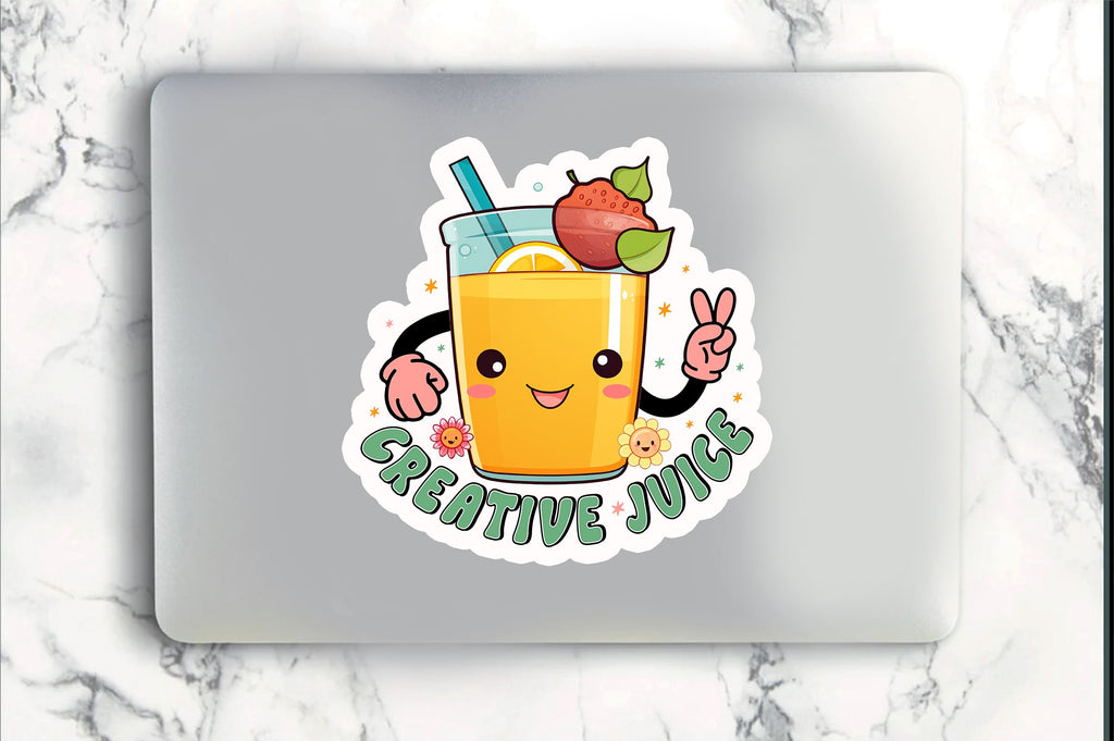 Creative juice Sticker Design - So Fontsy