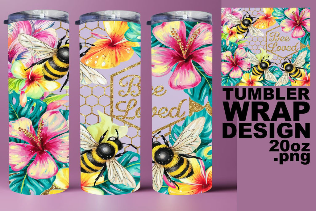 Creative tumbler wrap, unique PNG for crafty souls! , Bee - So Fontsy