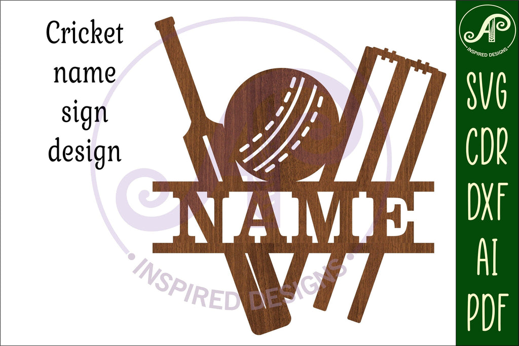 Cricket Name sign SVG laser cut template - So Fontsy
