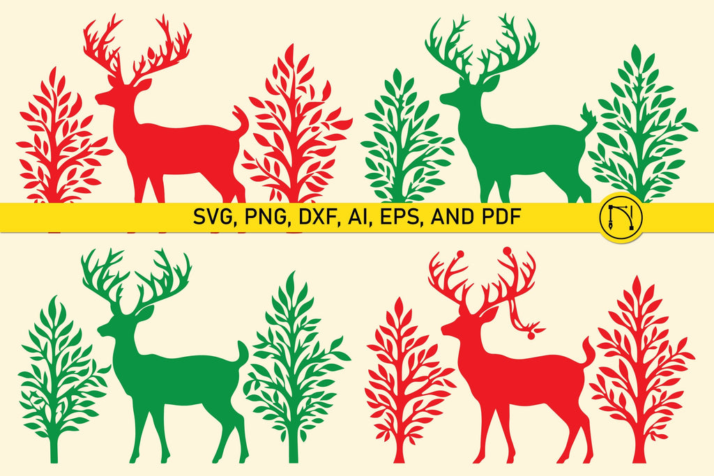Cricut Christmas Deer SVG Bundle - So Fontsy