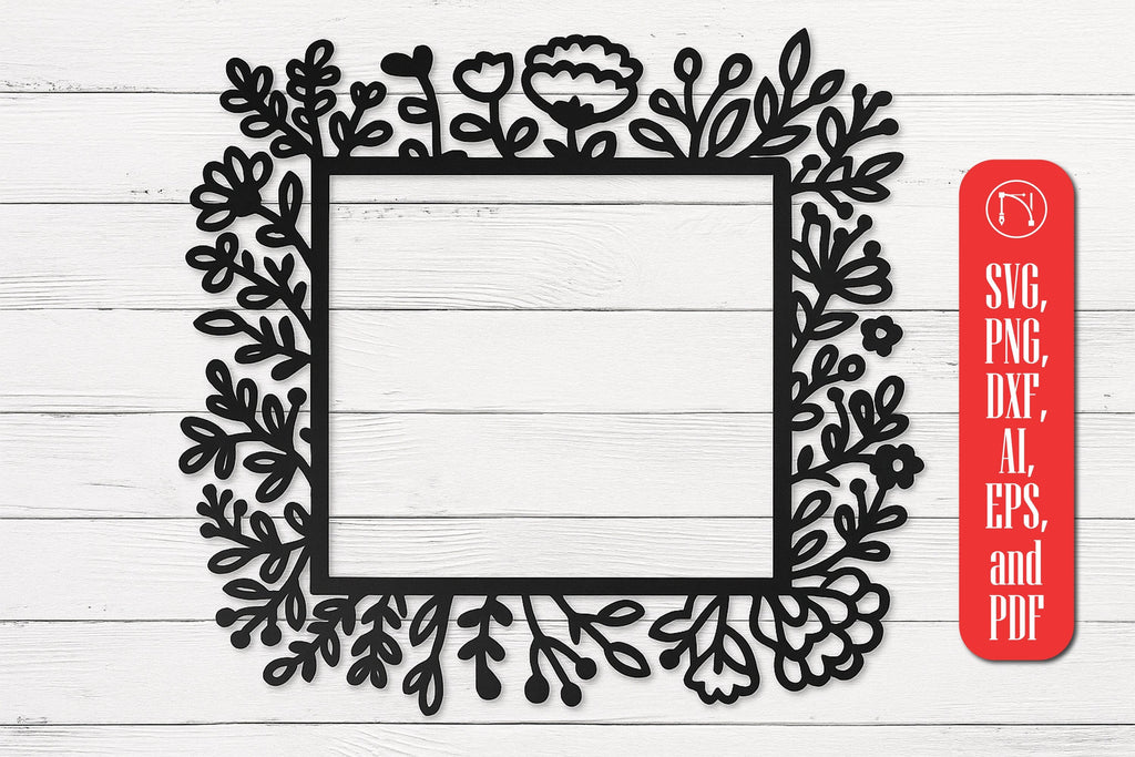 Cricut Floral Metal Frame SVG Cut File - So Fontsy