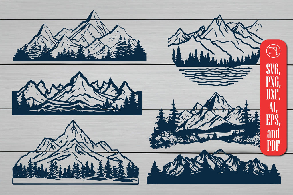 Cricut Mountains Laser Cut SVG Bundle - So Fontsy