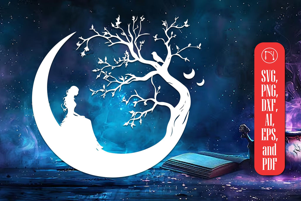 Cricut Mystical Moon SVG Cut File - So Fontsy