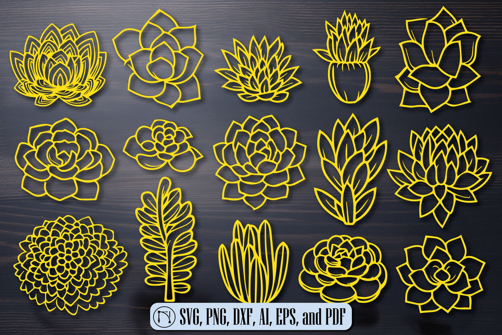 Cricut SUCCULENTS SVG Cut File Bundle - So Fontsy