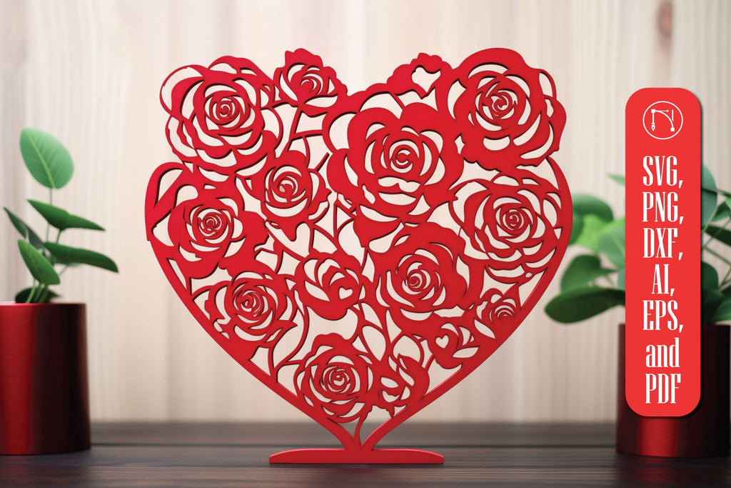 Cricut Valentine Rose Stand SVG - So Fontsy