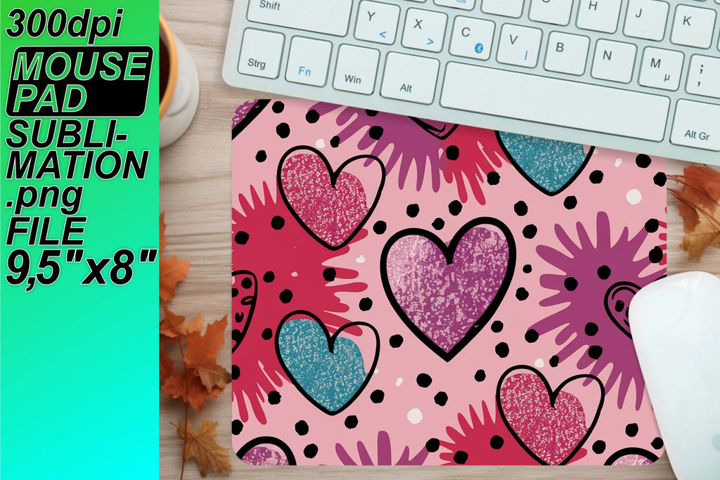 Crisp sublimation mouse mat templates, ready for use! , Heart - So Fontsy