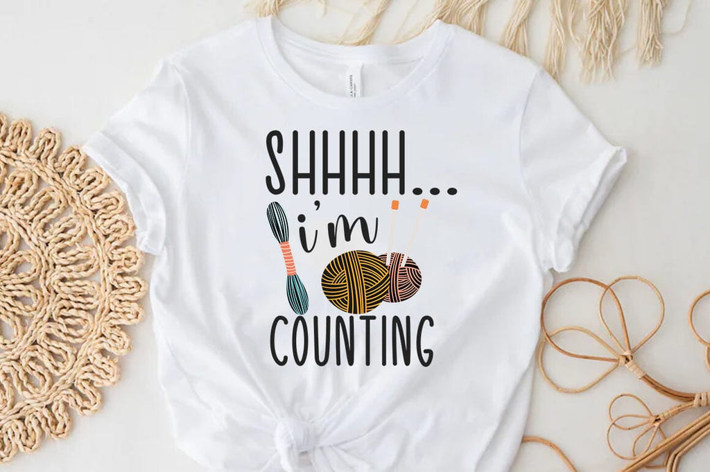 Crochet Quote Design, Shhhh... i am counting SVG - So Fontsy