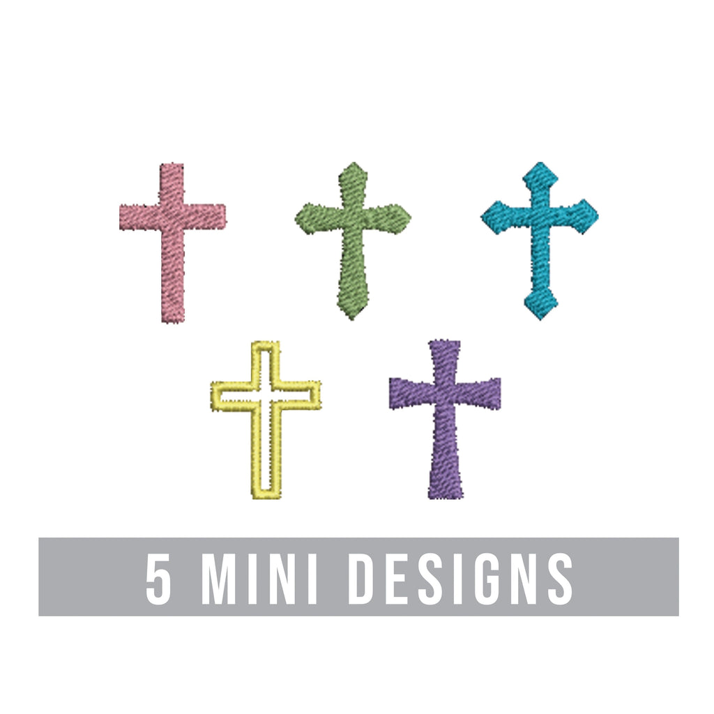 Cross Mini Embroidery Design Bundle - So Fontsy