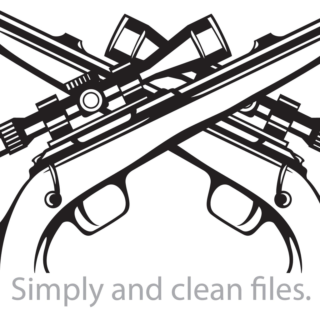 Crossed Hunting Rifles with Telescopic Sight. Sniper. Cut files for ...
