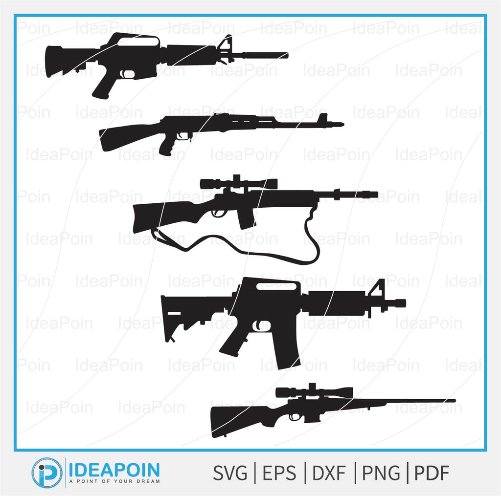 Crossed Rifles SVG, Gun Silhouettes SVG, Rifle svg, Rifle Clipart ...
