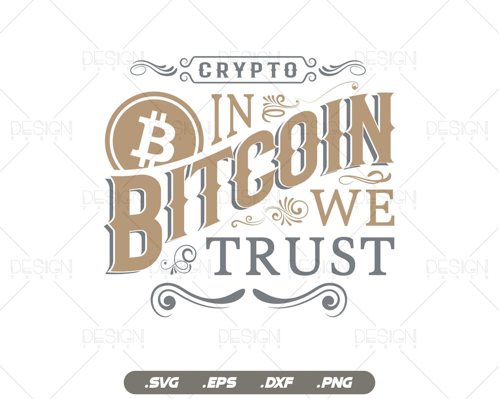 Crypto In Bitcoin We Trust Digital Money Btc Vintage Vector T-shirt ...