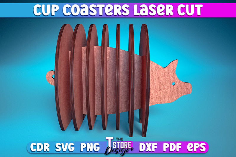 Cup Coasters Laser Cut | Kitchen Laser Cut Design | CNC Files - So Fontsy