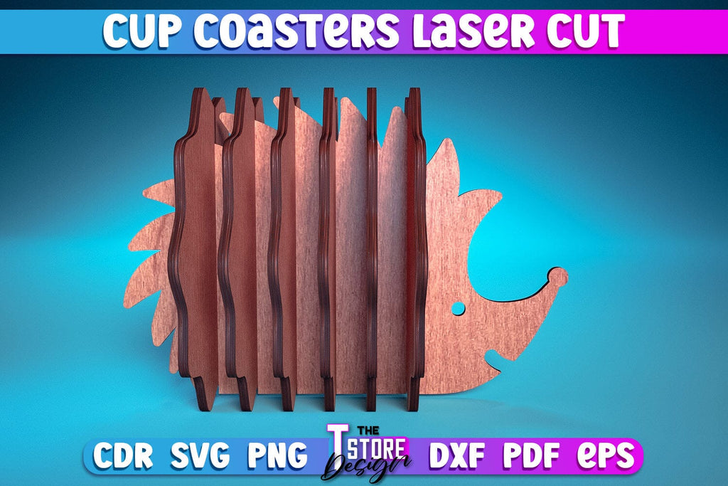 Cup Coasters Laser Cut | Kitchen Laser Cut Design | CNC Files - So Fontsy