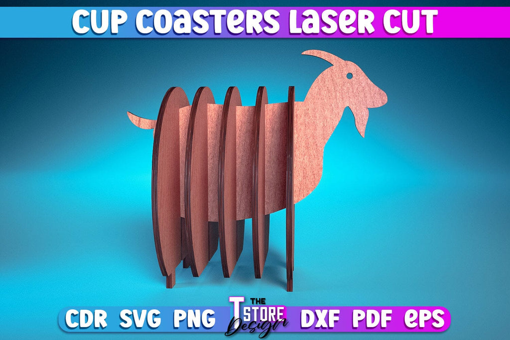 Cup Coasters Laser Cut | Kitchen Laser Cut Design | CNC Files - So Fontsy