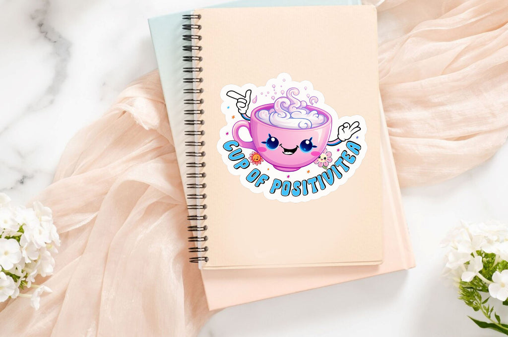 Cup of positivitea Sticker Design - So Fontsy