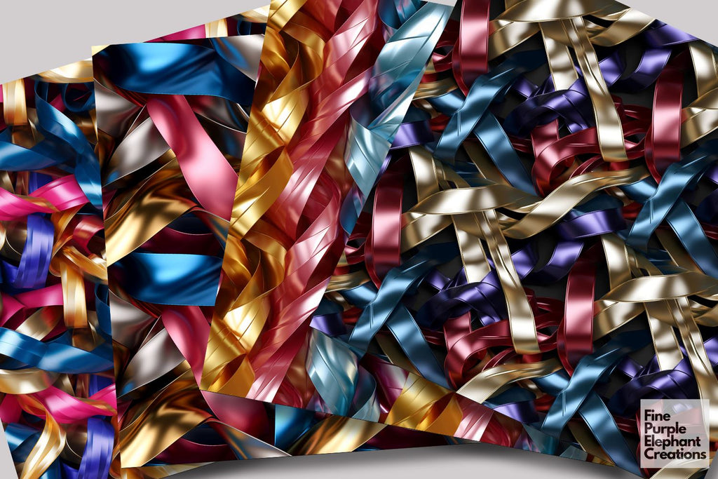 Curling Satin Ribbons Texture Paper - So Fontsy