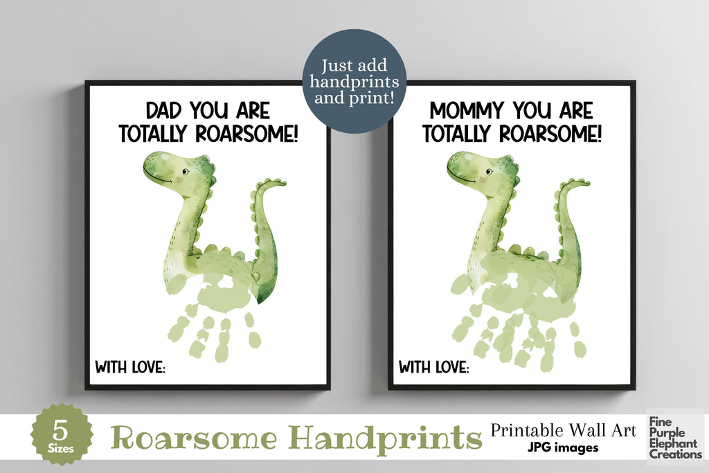 Custom Cute Dinosaur l Digital Art Print | Father Mother Day Keepsake ...