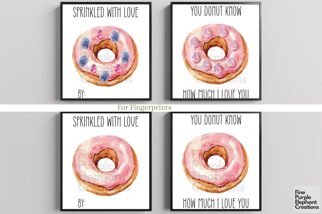 Custom Doughnut Handprint Digital Art Print | Mother's Father's Day ...