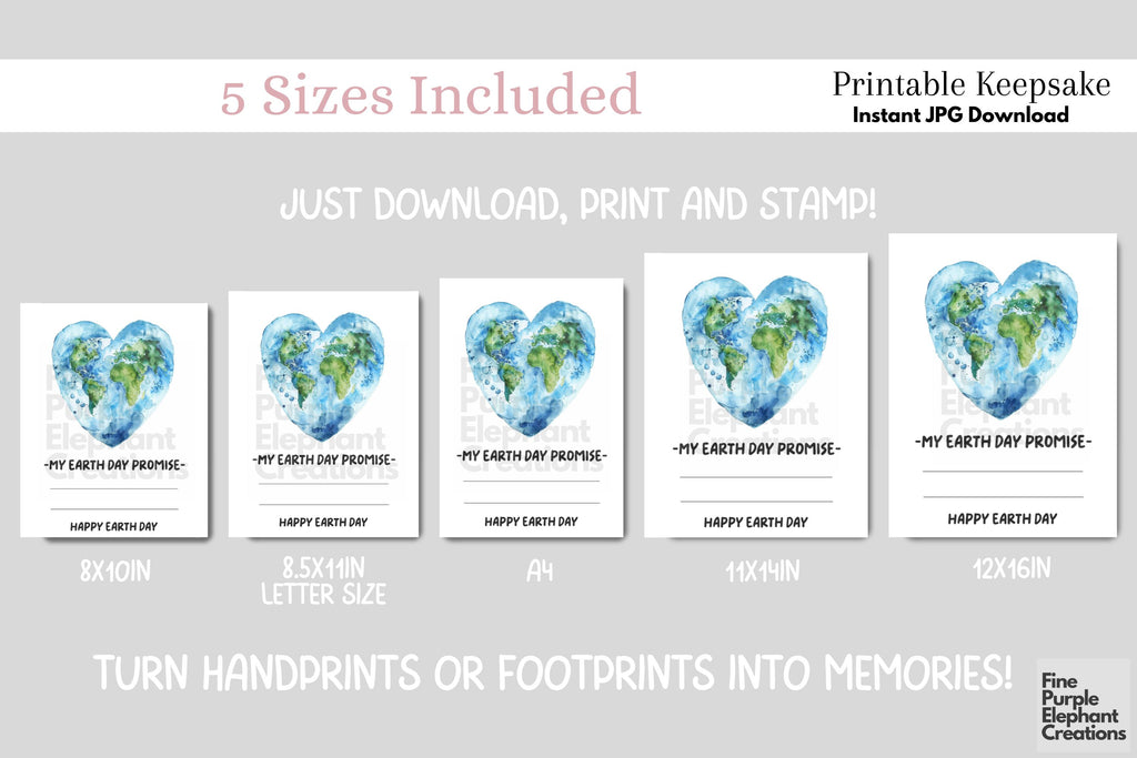 Custom Earth Day Promise Handprint Worksheet Handprint l Digital Art ...