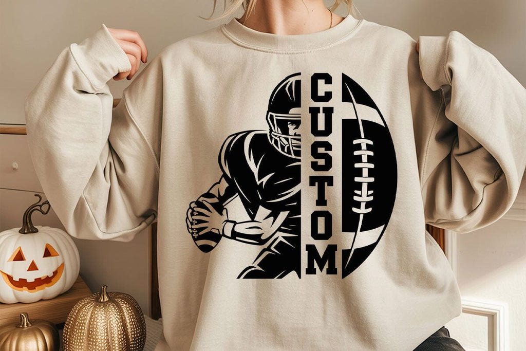 Custom Football Player with Name Design SVG - So Fontsy