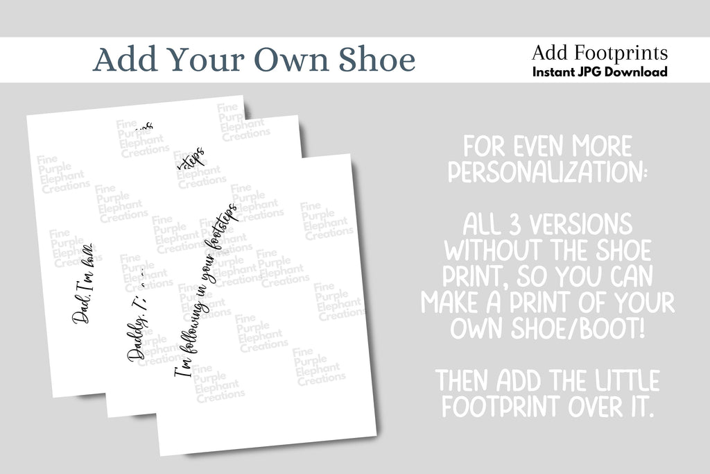 Custom Shoe Boot Print Footprint l Digital Art Print | Father Mother ...