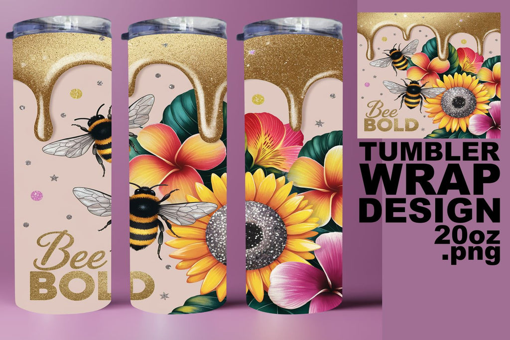 Custom tumbler design, perfect for sublimation joy! , Bee - So Fontsy