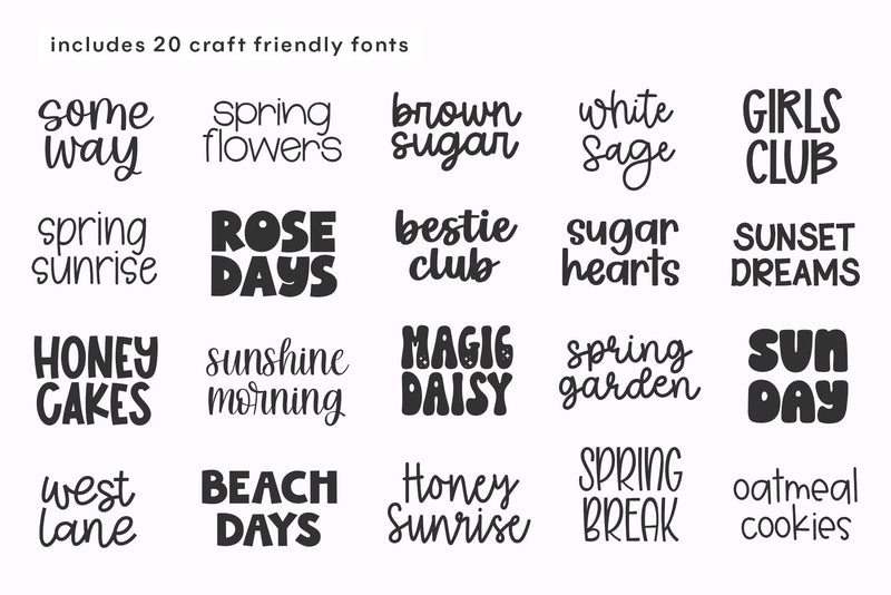 Cute and Crafty Font Bundle - 20 Fonts For Crafters - So Fontsy