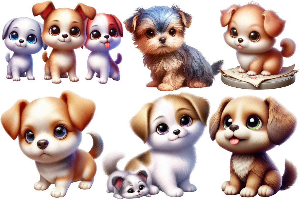 Cute and Funny Dog Breeds Clipart Bundle - So Fontsy