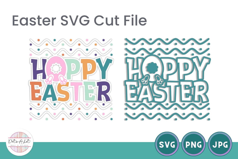 Cute Bunny Butt Hoppy Easter SVG Instant Download - So Fontsy