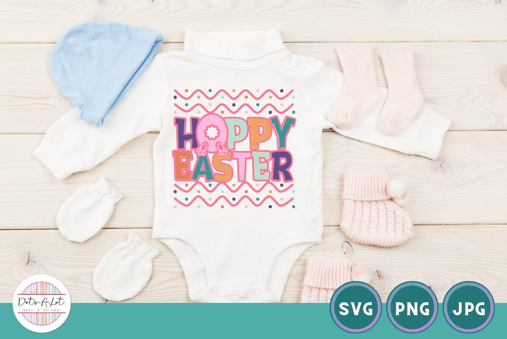 Cute Bunny Butt Hoppy Easter SVG Instant Download - So Fontsy