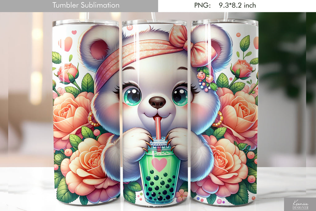 Cute cartoon animal. Kids tumbler design - So Fontsy