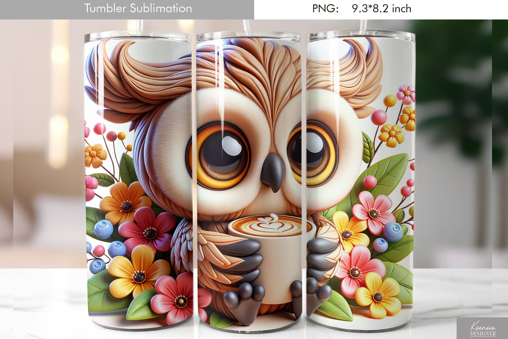 Cute cartoon animal. Kids tumbler design - So Fontsy