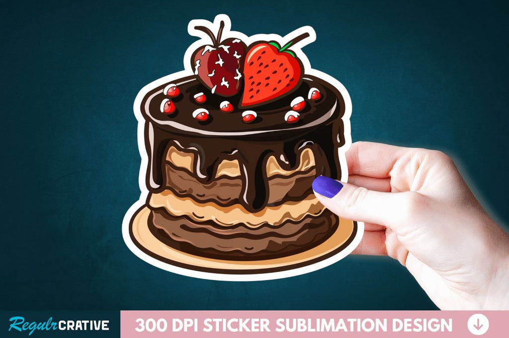 Cute Chocolate Cake Sticker Clipart - So Fontsy