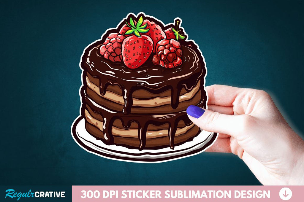 Cute Chocolate Cake Sticker Clipart - So Fontsy