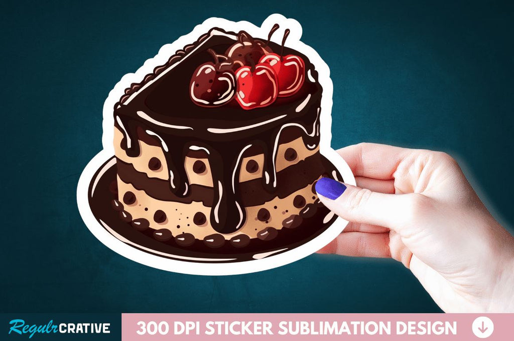 Cute Chocolate Cake Sticker Clipart - So Fontsy